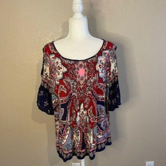 Bila | Tops | Bila Womens Boho Blouse Multicolor Paisley Cold Sh | Poshmark